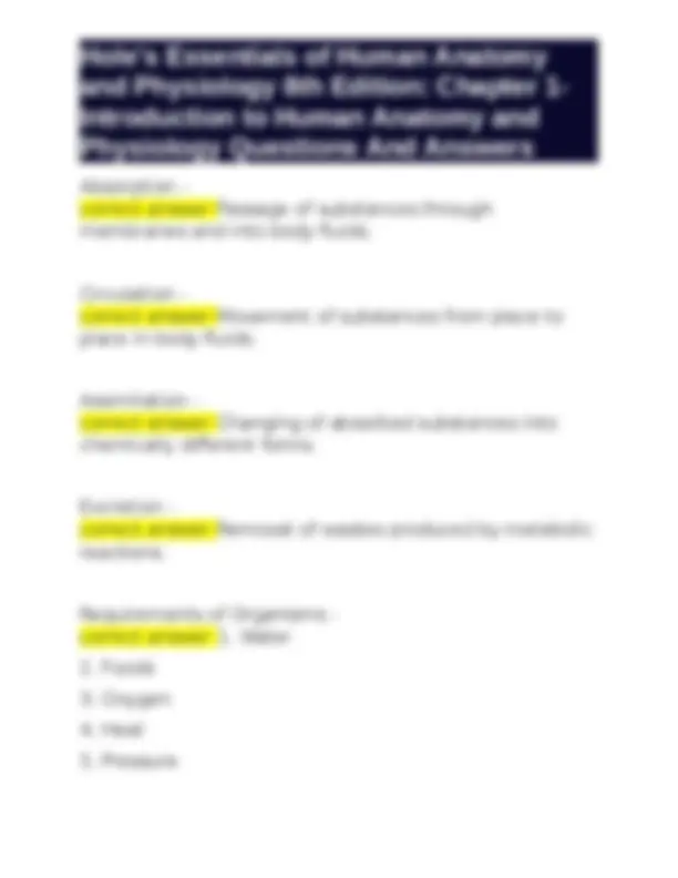 Hole's Essentials of Human Anatomy and Physiology 8th Edition: Chapter ...