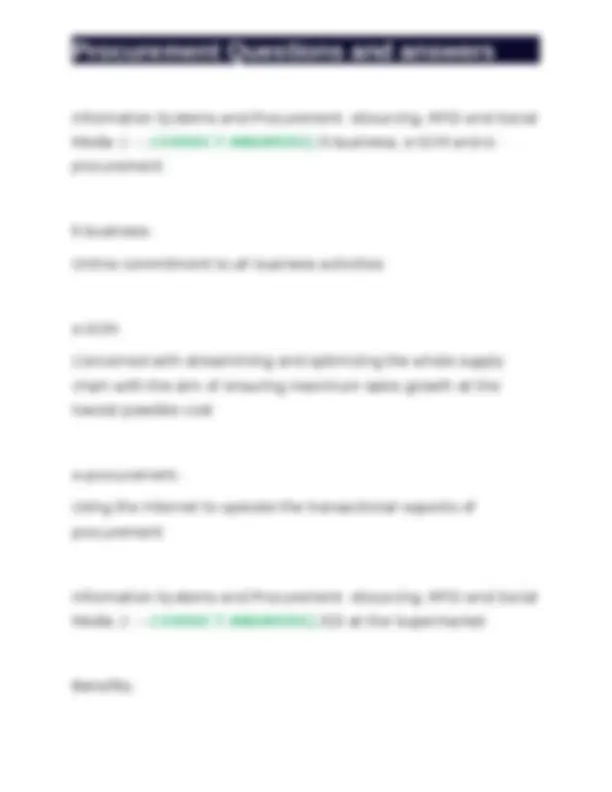 Procurement Questions and answers Procurement Questions and answers ...