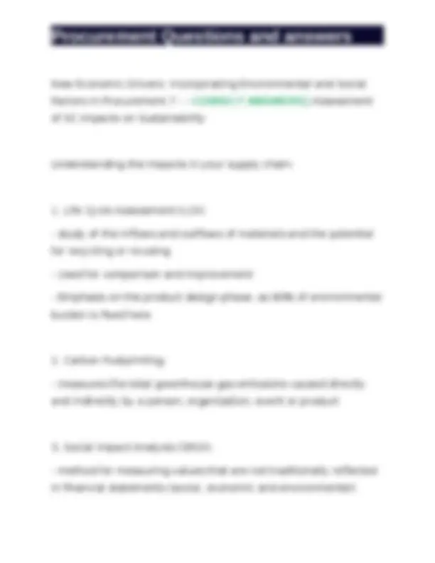 Procurement Questions and answers Procurement Questions and answers ...