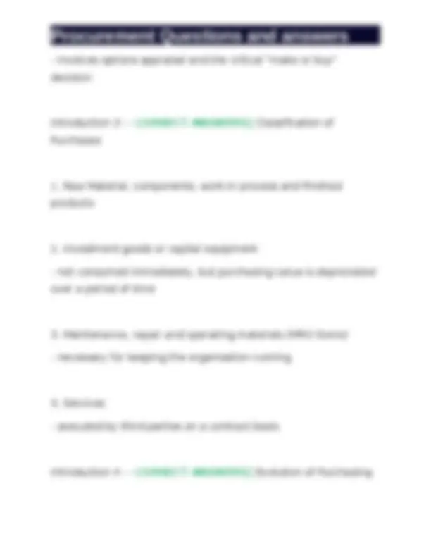 Procurement Questions and answers Procurement Questions and answers ...