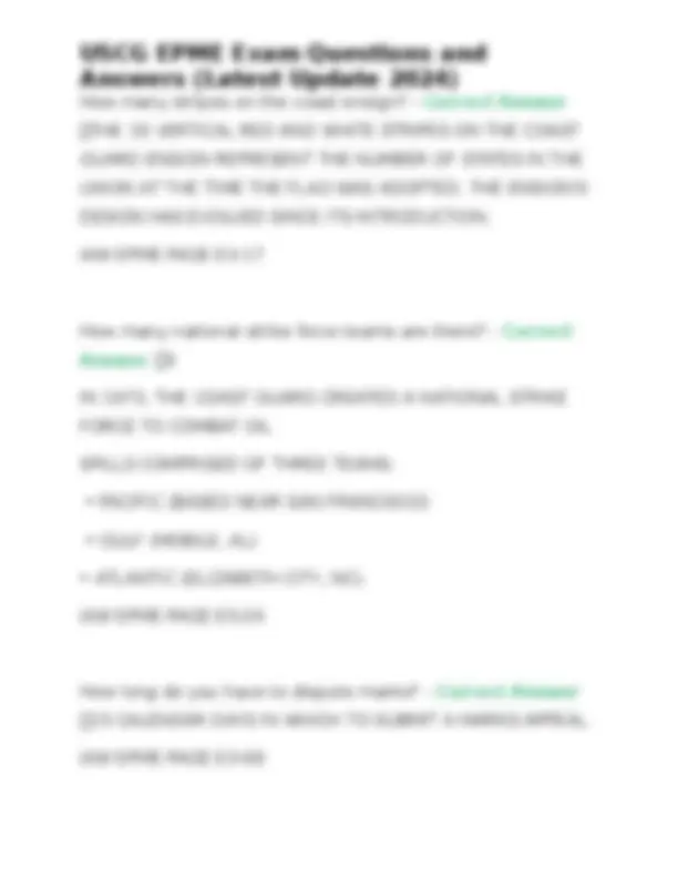 USCG EPME Exam Questions and Answers (Latest Update 2024) | Exams ...