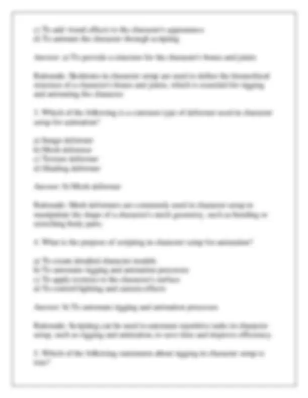 Character Setup and Animation: Understanding Skeletons, Deformers, and Scripting | Exams ...