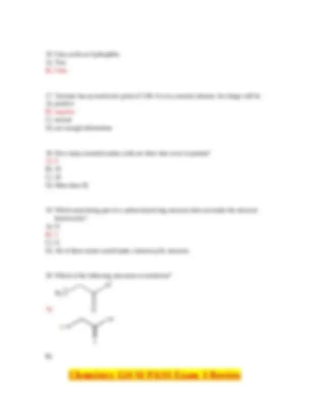 Chemistry Exam Review: Questions with Answers | Exams Chemistry | Docsity