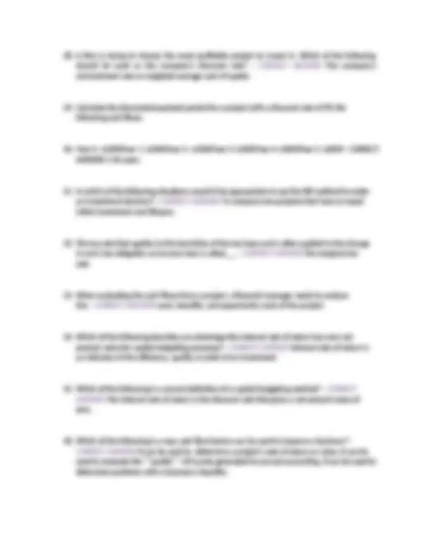 Capital Budgeting Exam Questions and Answers | Exams Nursing | Docsity