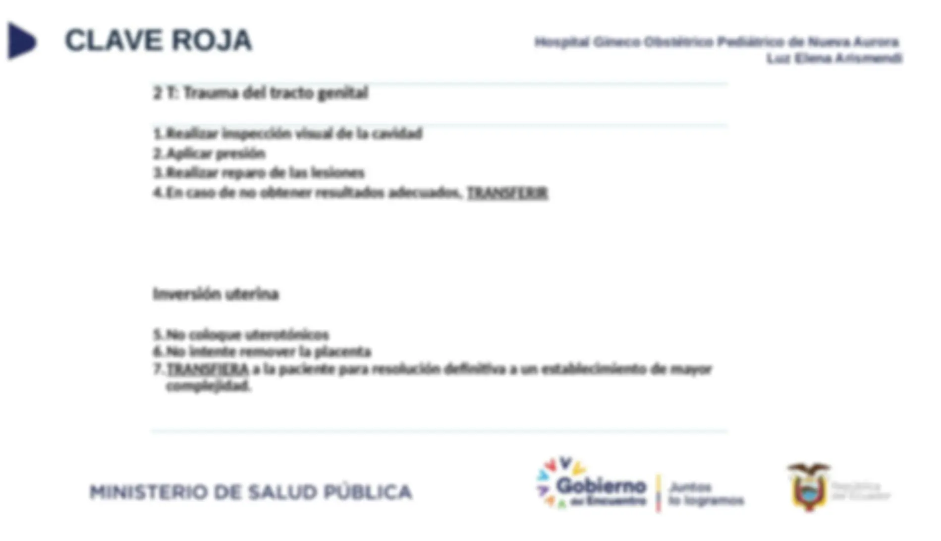 SCORE MAMA y Claves Obstétricas: identificación y tratamiento de ...
