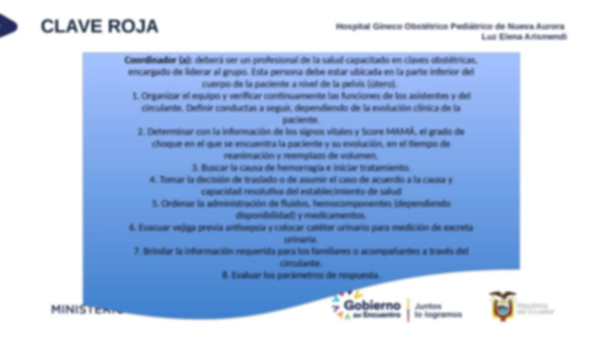 SCORE MAMA y Claves Obstétricas: identificación y tratamiento de ...