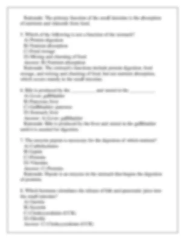 Anatomy Quiz: Digestive System and Skeletal System | Exams Nursing ...