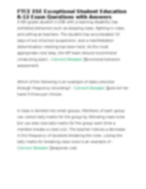 FTCE ESE Exam Questions: Exceptional Student Education K-12 | Exams ...