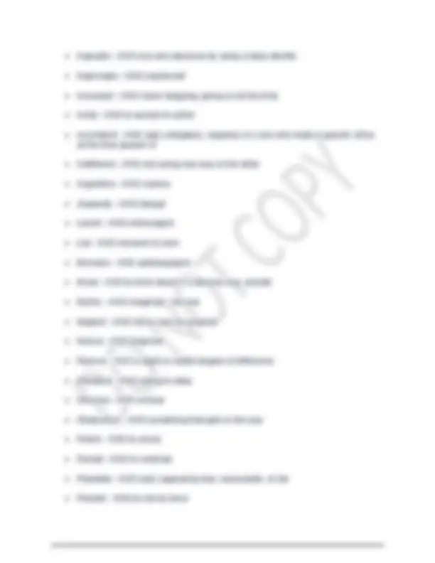 Princeton Review Upper Level SSAT 2021 Vocabulary List | Exams Literature | Docsity