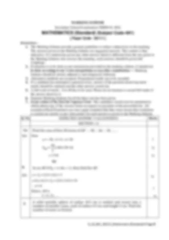 Secondary School Examination Marking Scheme | Cheat Sheet Computer science | Docsity