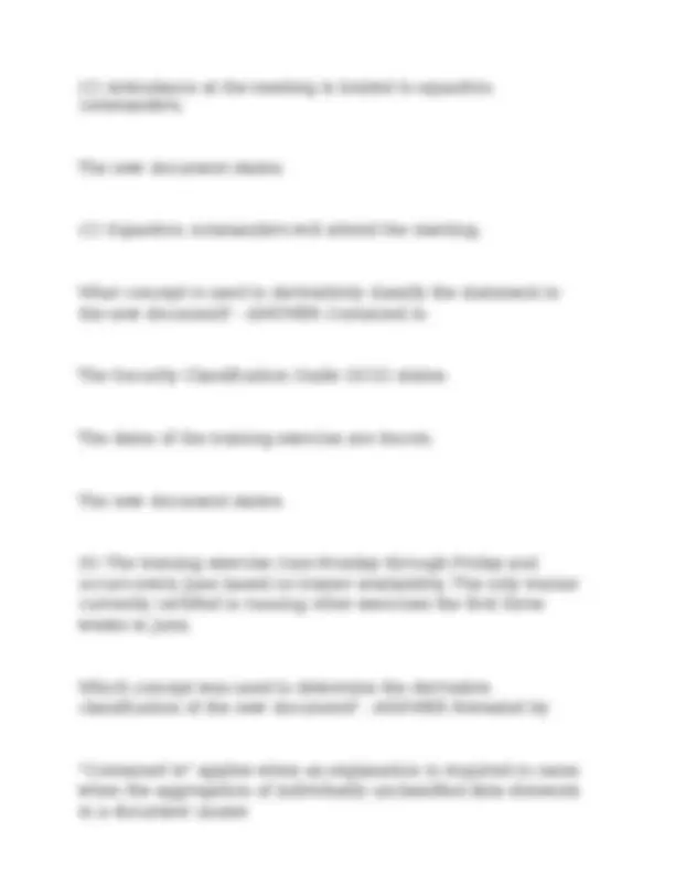 DERIVATIVE CLASSIFICATION LATEST EXAM WITH VERIFIED ANSWERS (100% ...