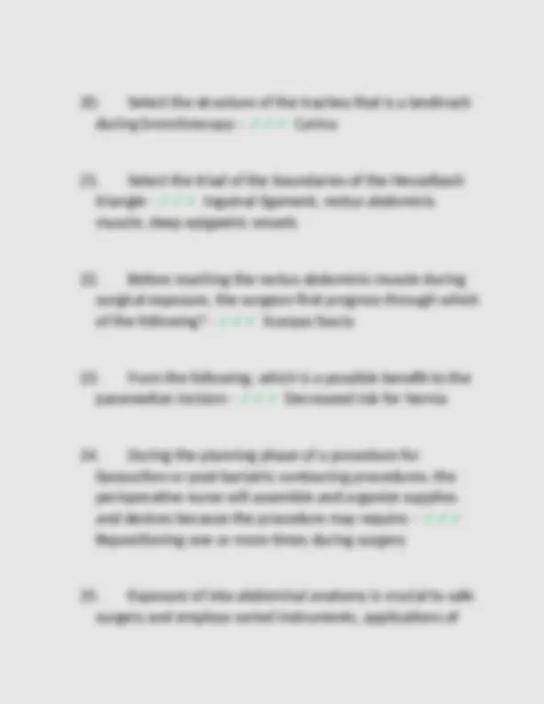 RNFA Course 1 Test 2A Questions and Answers for Surgical Procedures ...