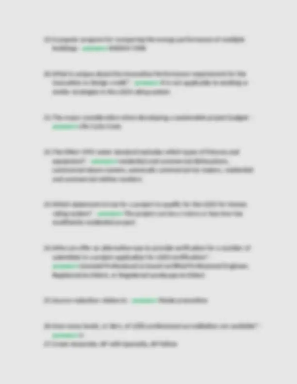 LEED Green Associate Sample Exam Questions and Answers Latest Update ...