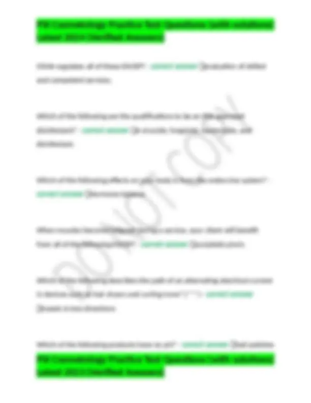 PSI Cosmetology Practice Test Questions with Solutions | Exams Nursing ...