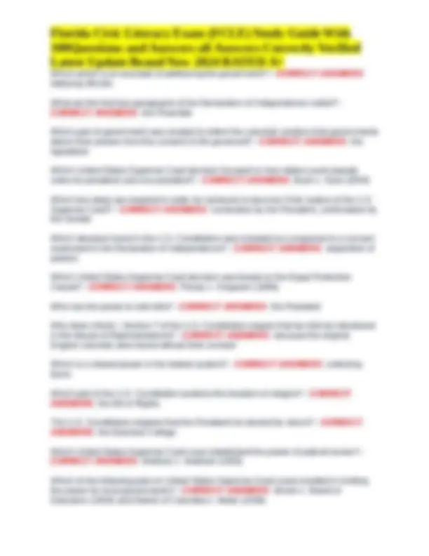 Florida Civic Literacy Exam (FCLE) Study Guide: 100 Questions and ...