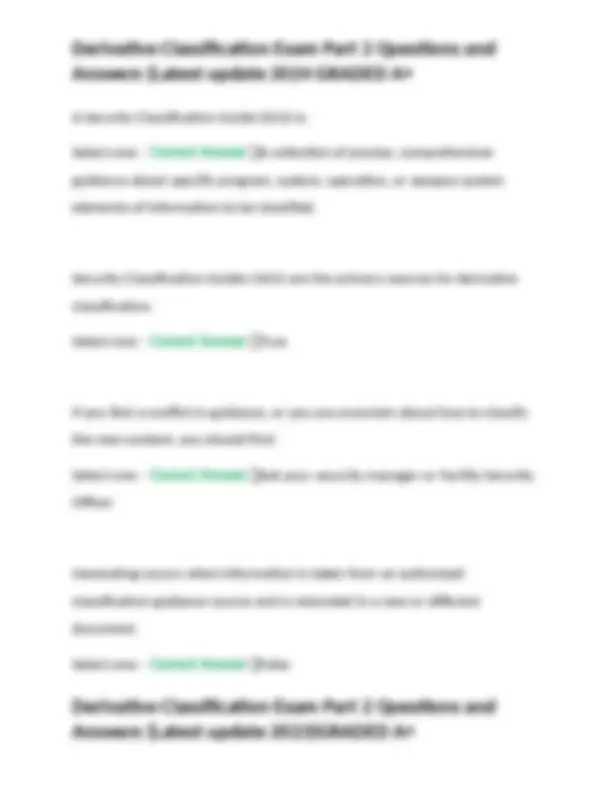 Derivative Classification Exam Part 2: Questions and Answers | Exams ...