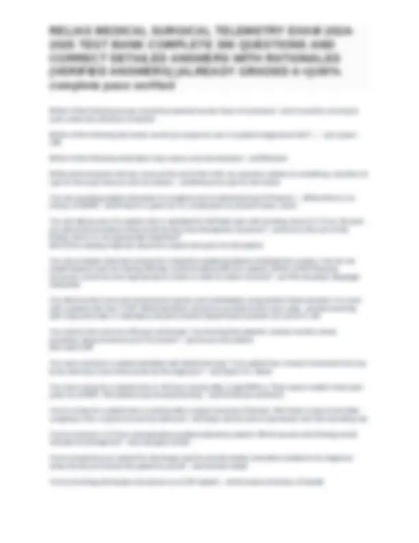 Relias Medical Surgical Telemetry Exam 2024-2025 Test Bank | Exams ...