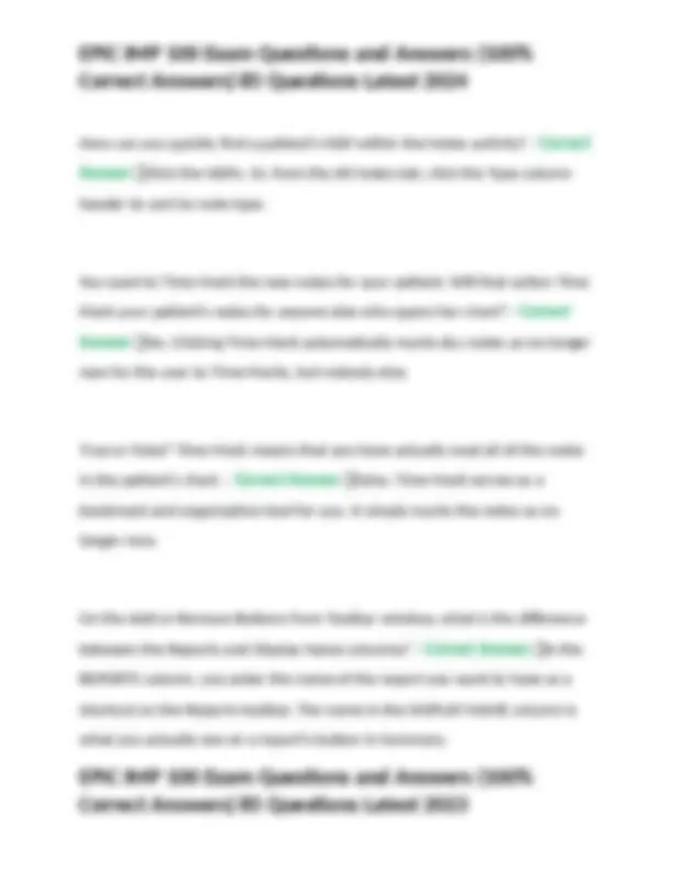 EPIC IMP 100 Exam Questions and Answers: Navigating Patient Management ...