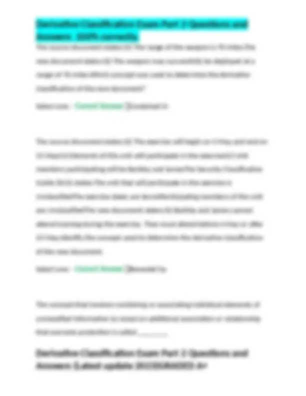 Derivative Classification Exam Part 2: Questions and Answers | Exams ...