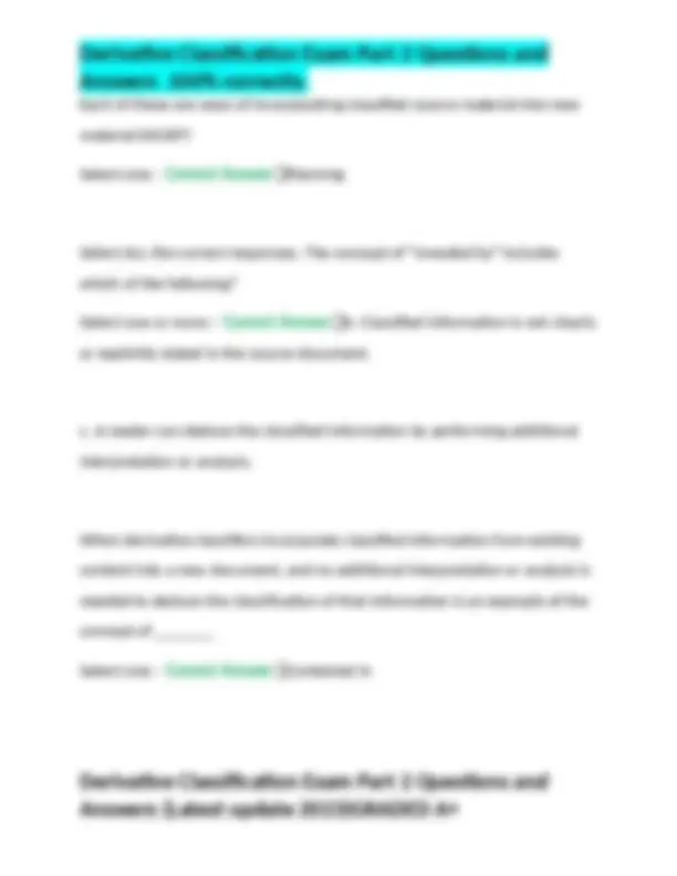 Derivative Classification Exam Part 2: Questions and Answers | Exams ...