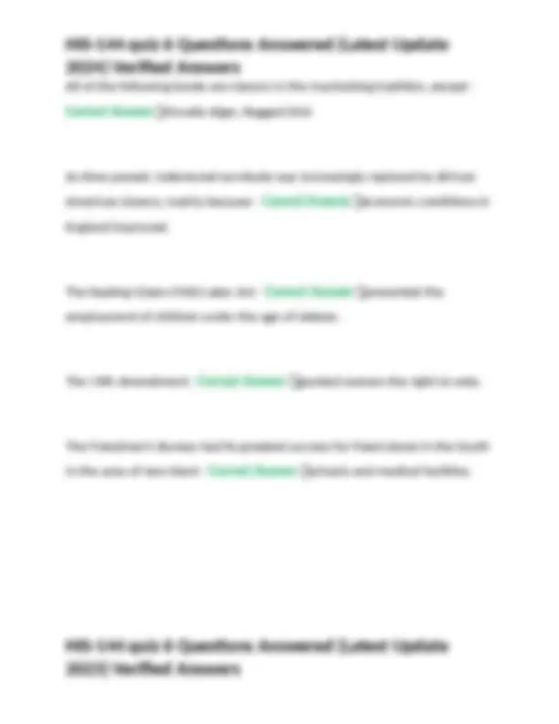 HIS-144 Quiz 6 Answers: Progressive Era and Reform Movements | Exams ...