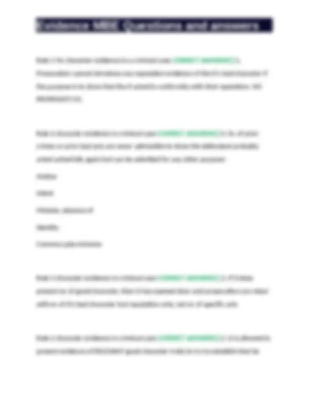 Evidence MBE: Questions and Answers for Criminal and Civil Trials ...