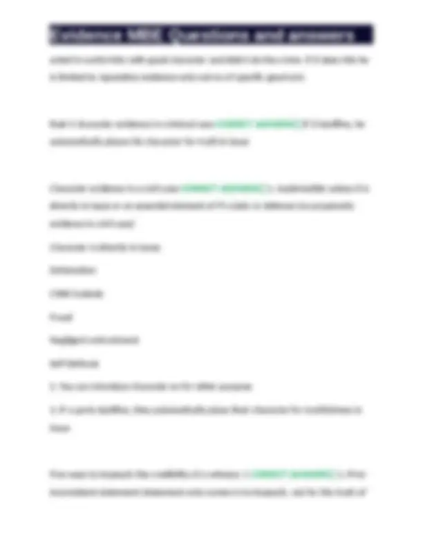 Evidence MBE: Questions and Answers for Criminal and Civil Trials ...