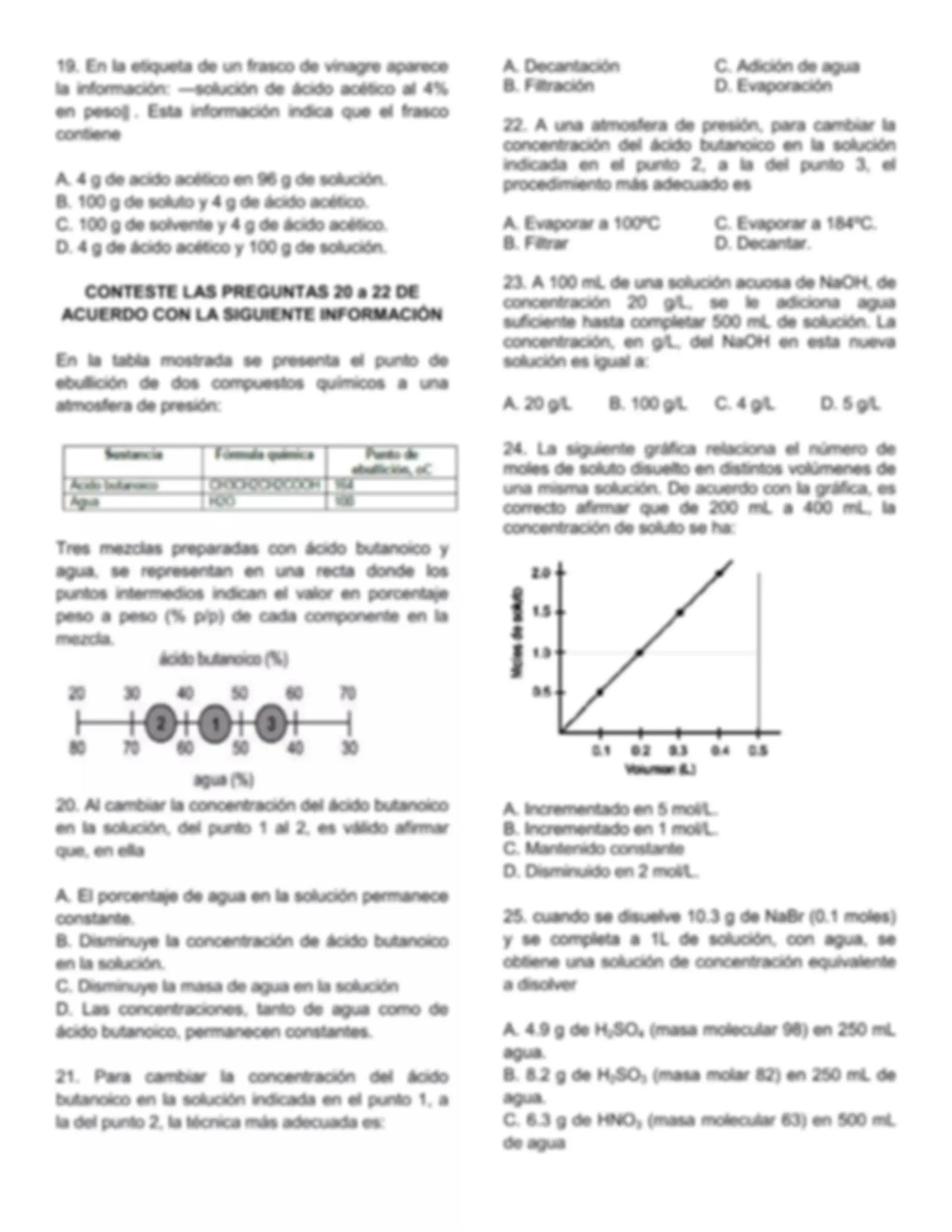 Ejercicios de soluciones | Ejercicios de Química | Docsity