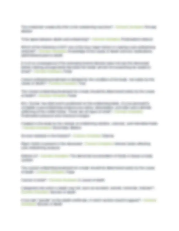 Embalming Final Exam Questions and Answers | Exams Nursing | Docsity