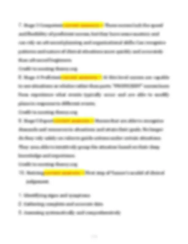 Nursing Clinical Judgement and Process Model Study Guide | Exams ...