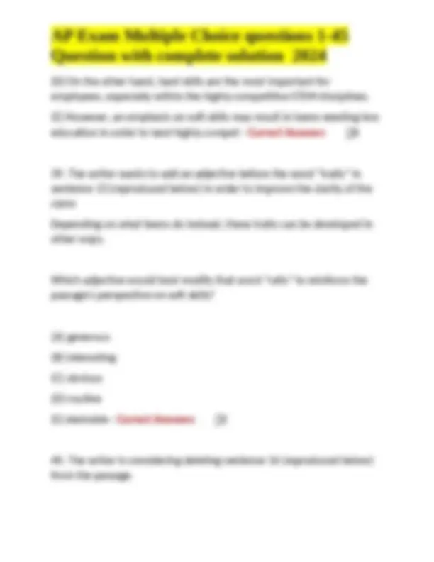 AP Exam Multiple Choice Questions with Solutions for 2024 | Exams ...