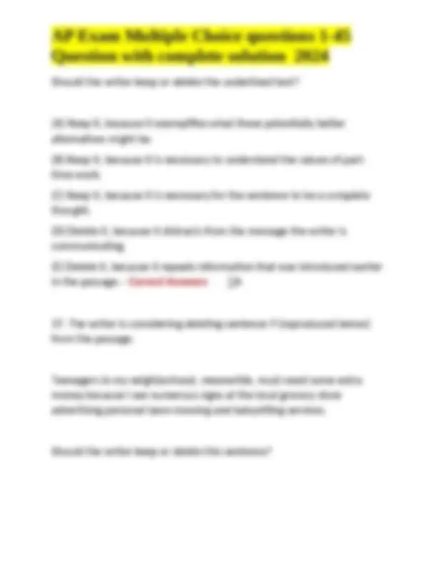 AP Exam Multiple Choice Questions with Solutions for 2024 | Exams ...