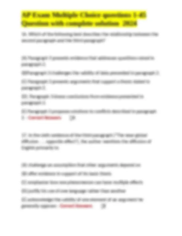 AP Exam Multiple Choice Questions with Solutions for 2024 | Exams ...