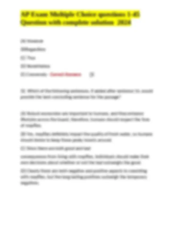 AP Exam Multiple Choice Questions with Solutions for 2024 | Exams ...