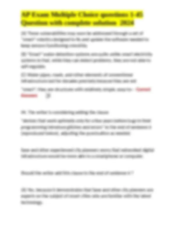 AP Exam Multiple Choice Questions with Solutions for 2024 | Exams ...