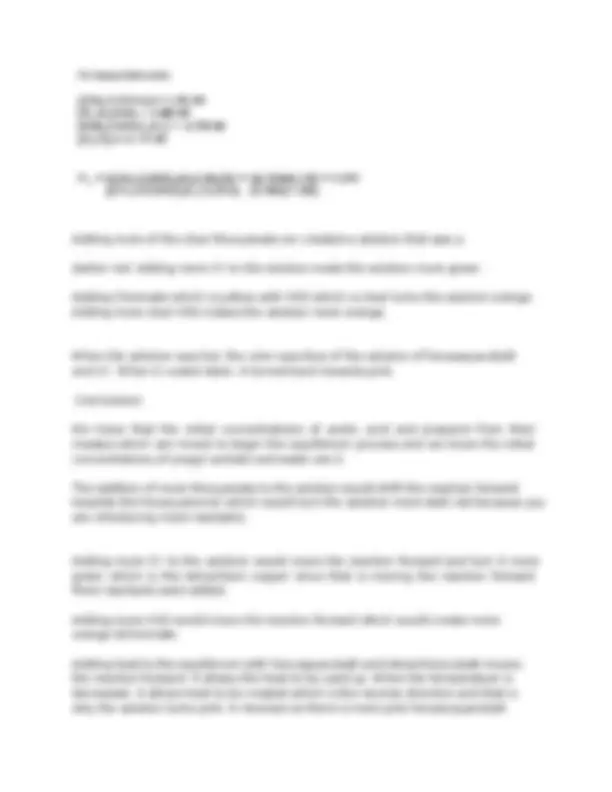 CHEM 121 Experiment 6: Equilibrium Reactions SPRING 2024 Portage ...