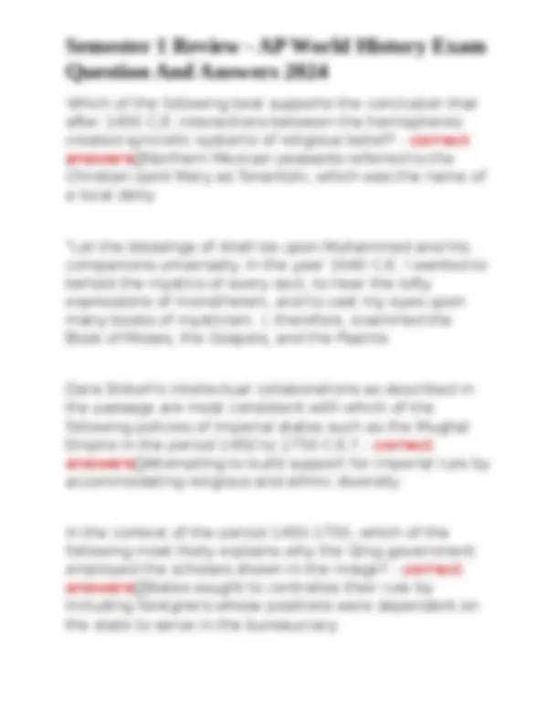 AP World History Exam Review 2024: Key Questions and Answers | Exams ...