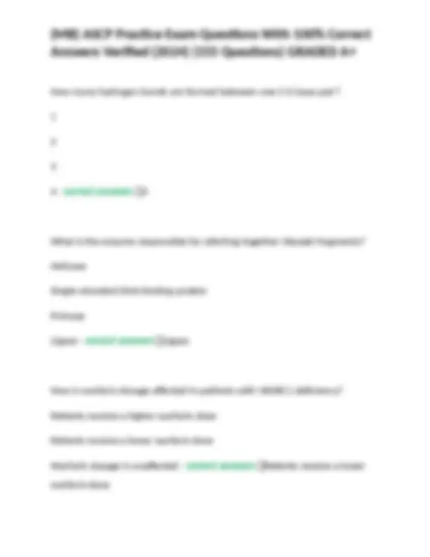 MB ASCP Practice Exam Questions: Molecular Biology and Genetics | Exams Nursing | Docsity