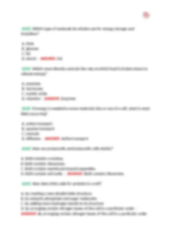 Biology EOC Practice Test LATEST 2024-2025/ Questions and Answers ...