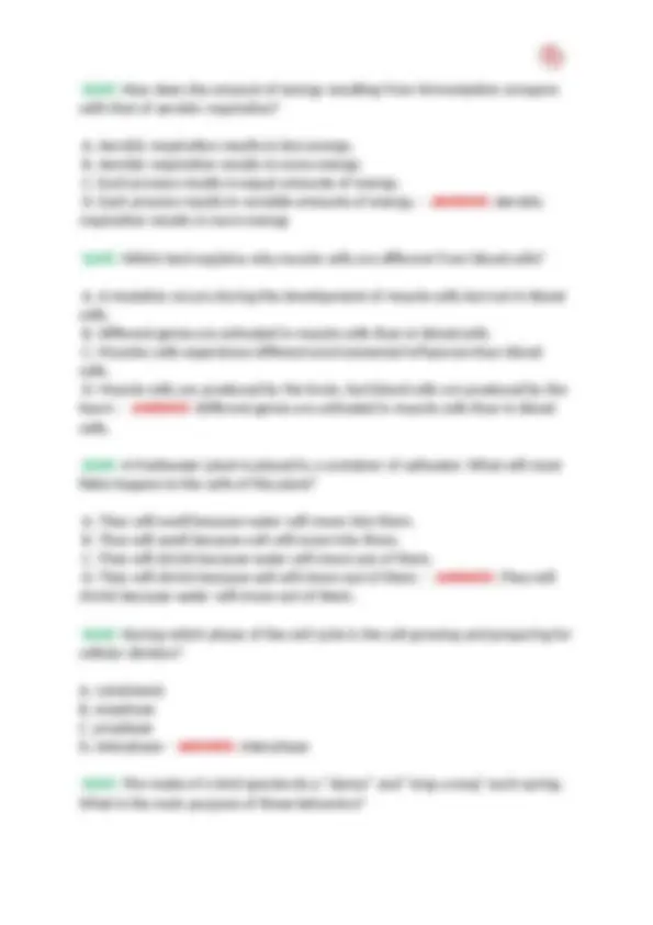 Biology EOC Practice Test LATEST 2024-2025/ Questions and Answers ...