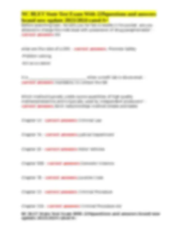 NC BLET State Test Exam Questions and Answers 2023/2024 | Exams Nursing ...