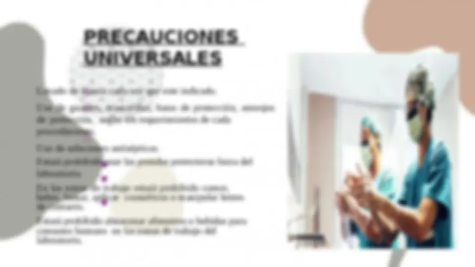 BIOSEGURIDAD Y PROTOCOLOS DE SEGURIDAD | Diapositivas de Química | Docsity