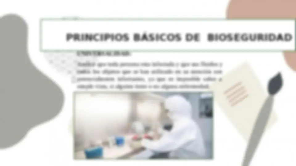 BIOSEGURIDAD Y PROTOCOLOS DE SEGURIDAD | Diapositivas de Química | Docsity