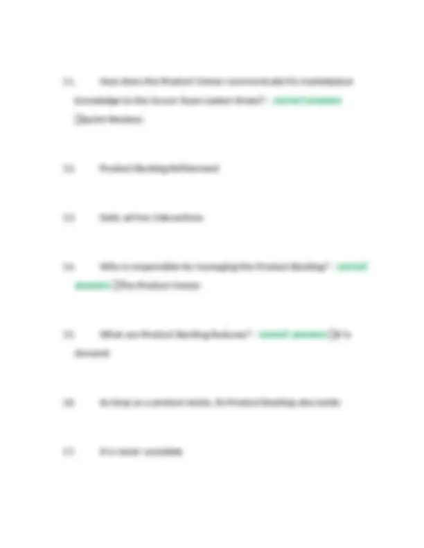 Scrum Framework and Product Backlog Management | Exams Economics | Docsity