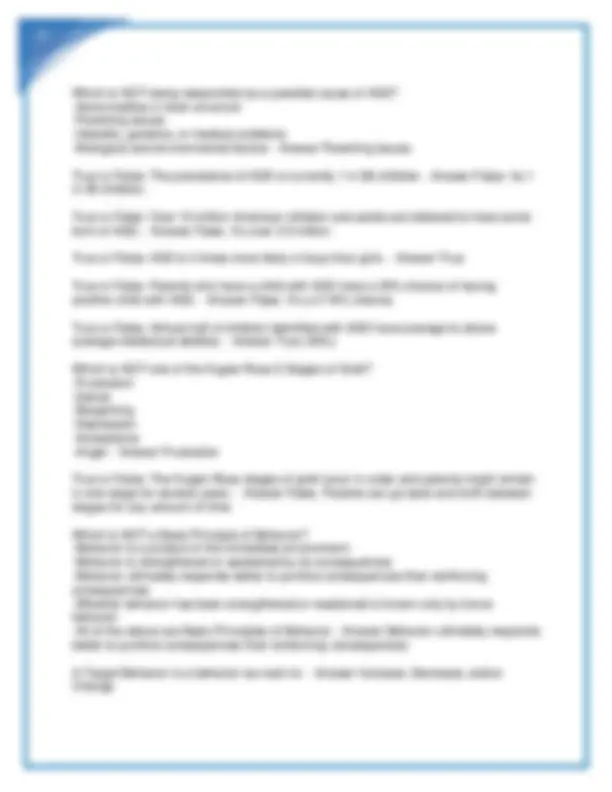 RBT Training Post-Test Questions and Answers 2024 | Exams Nursing | Docsity