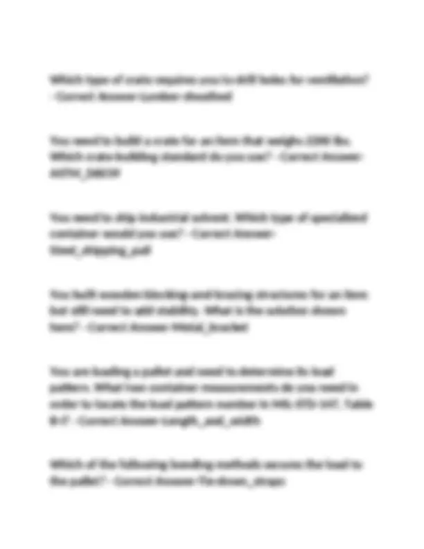 Defense Preservation and Packing (CERT) Exam: Complete Solutions and Practice Questions | Exams ...