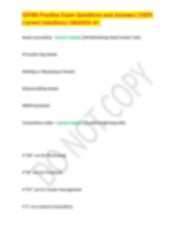 GFEBS Practice Exam Questions and Answers (100% Correct Solutions ...