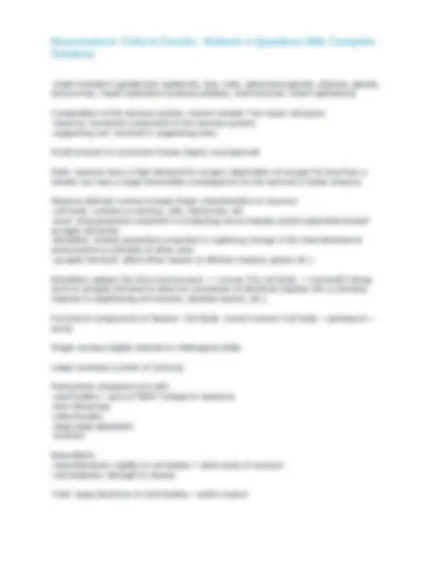 Neuroscience: Cells to Circuits - Midterm 1 Questions and Solutions ...