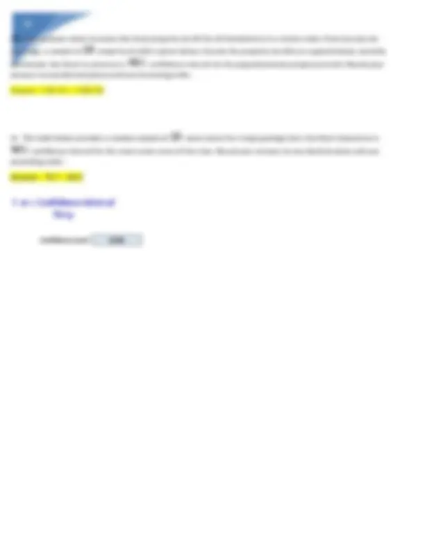 MATH 225N MATH Week 6 Confidence Intervals Questions and answers ...