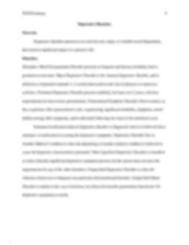 COUC 546 DSM-5 Summaries: Initial Assignment | Assignments Psychology | Docsity